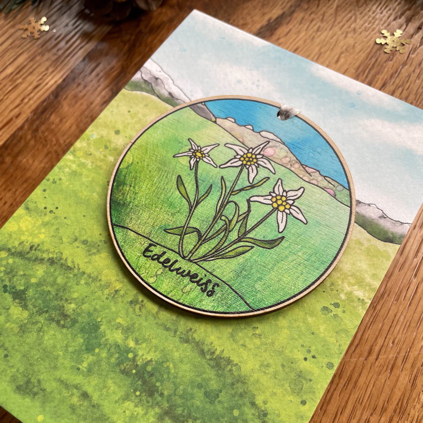 Edelweiss Decoration - Keepsake & Swiss Christmas Card – Deer and ...