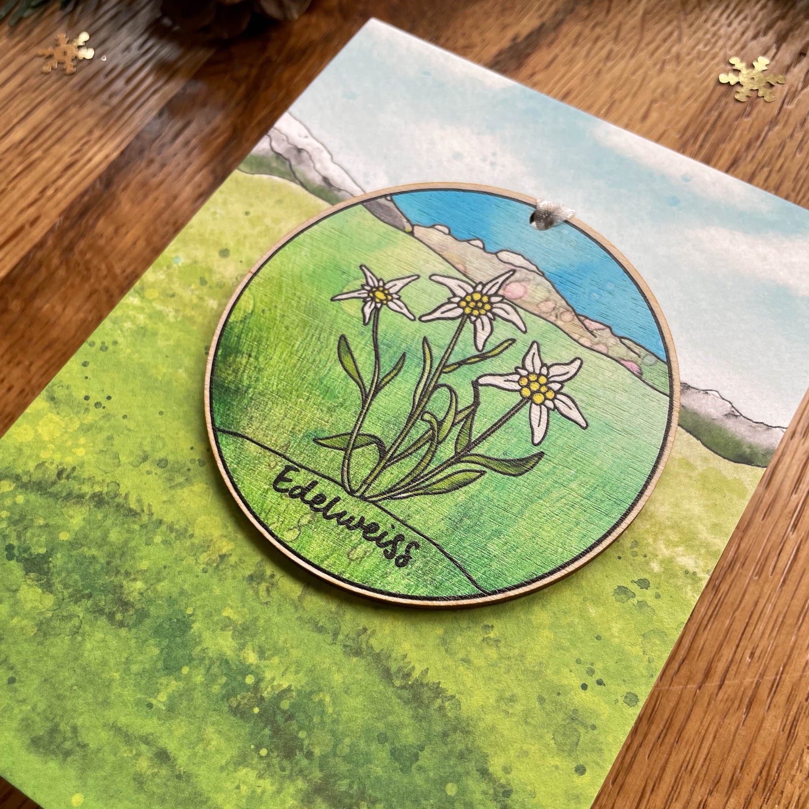 Edelweiss Decoration - Keepsake & Swiss Christmas Card – Deer and ...