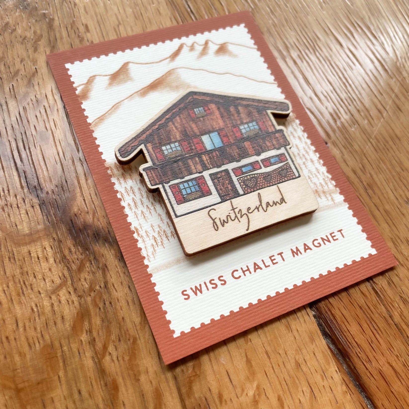 Switzerland Magnet featuring a Swiss Mountain Cabin – Deer and Sparrow ...