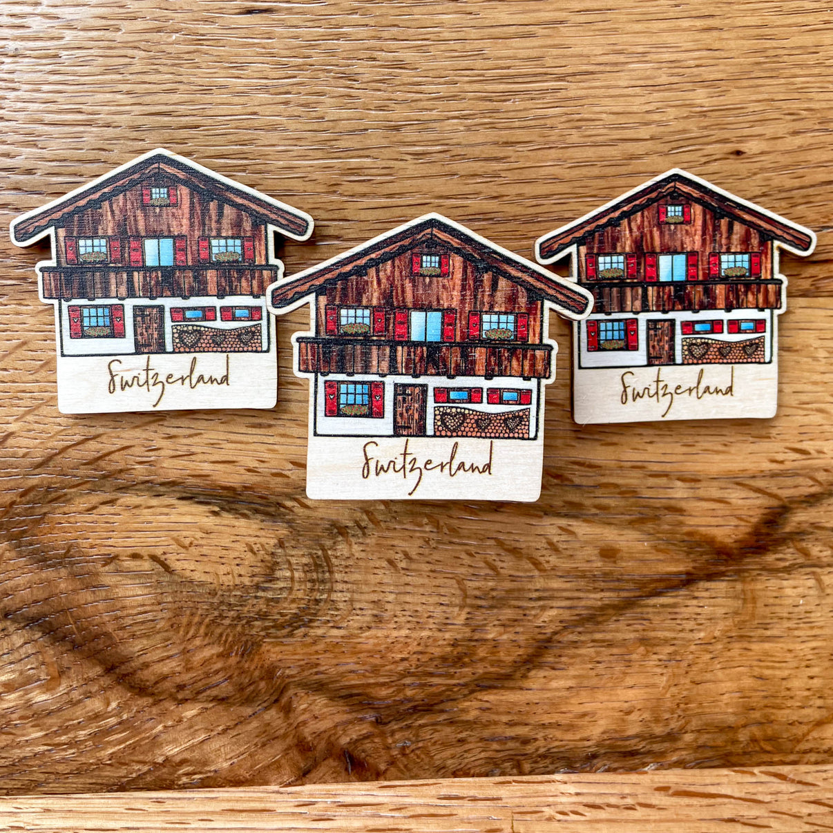 Switzerland Magnet featuring a Swiss Mountain Cabin – Deer and Sparrow ...