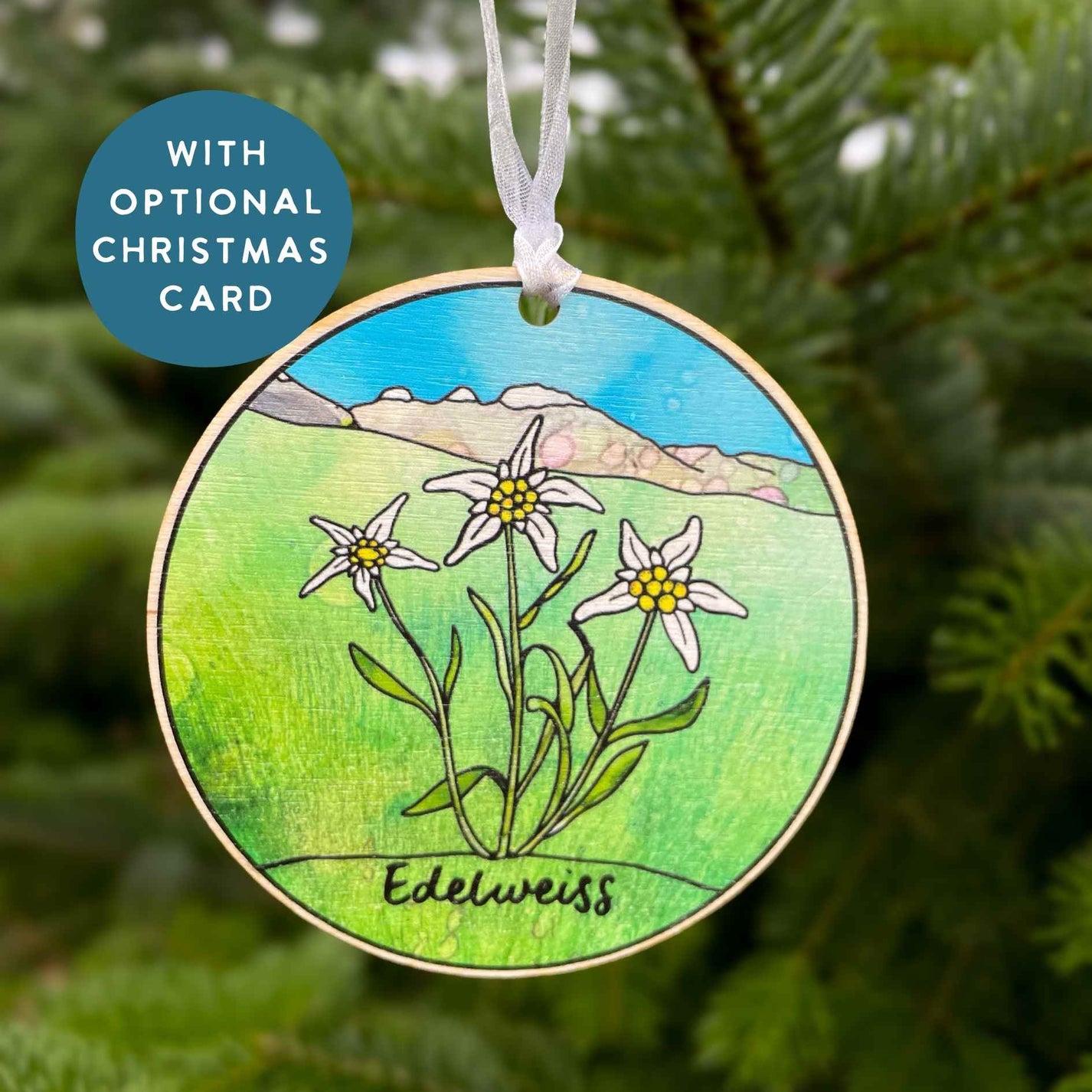Edelweiss Decoration - Keepsake & Swiss Christmas Card – Deer and ...